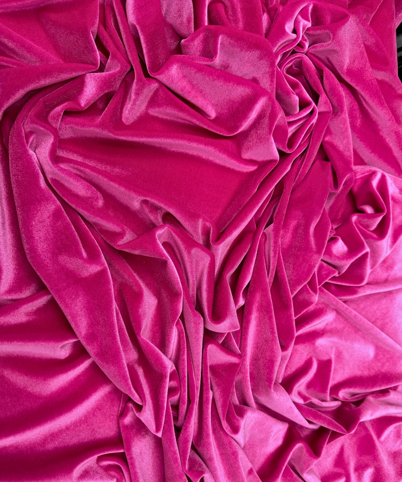 Hot Pink Velvet Fabric, Fuchsia Stretch Velvet Fabric by the Yard ...