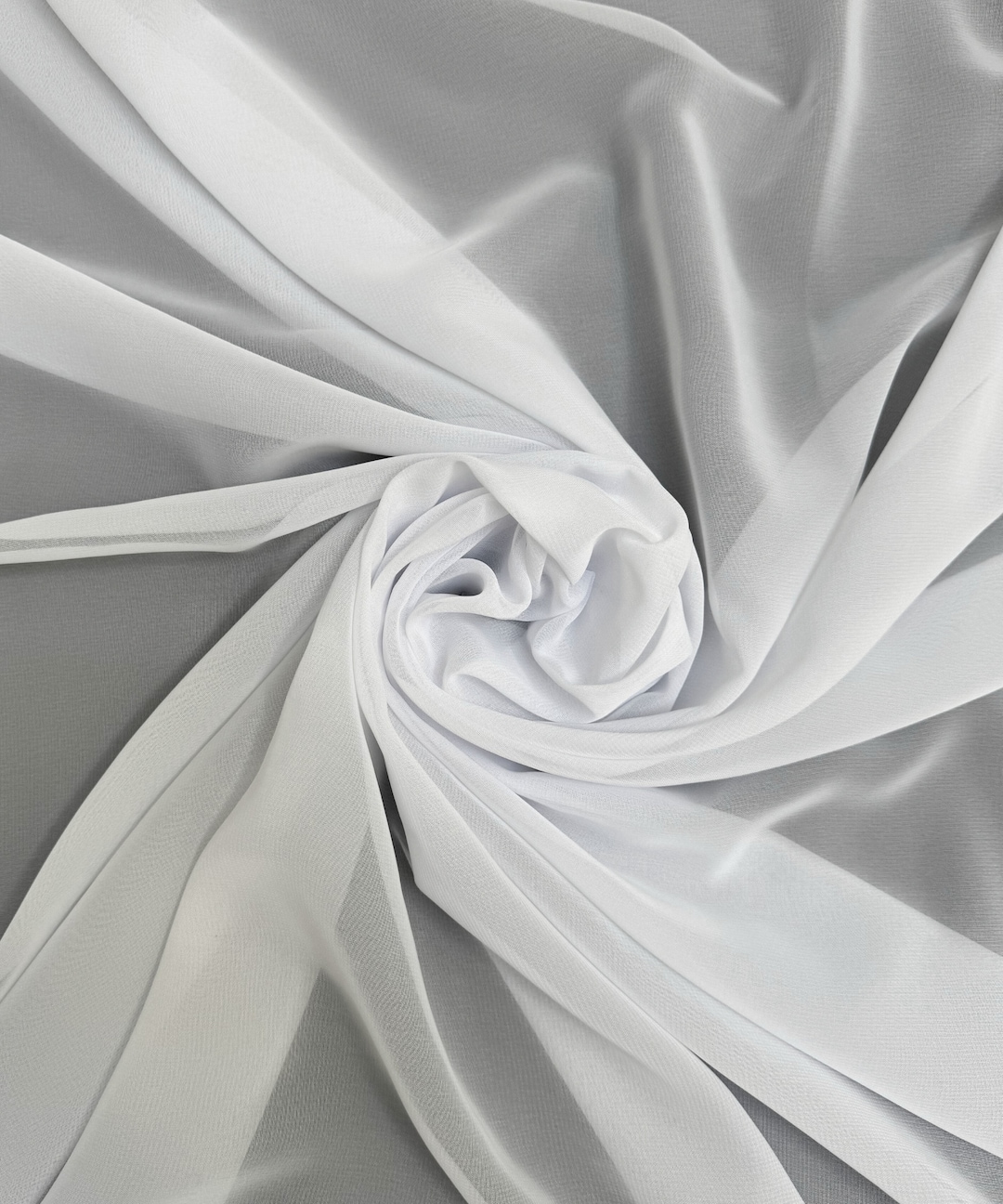 White Chiffon Fabric by the Yard, Premium Quality White Sheer Chiffon ...