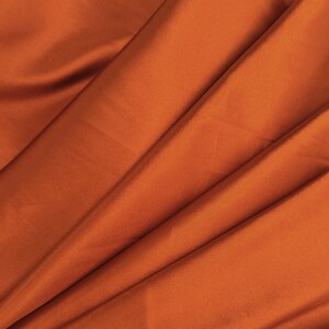 Rust Silky Stretch Satin Fabric by the Yard, Rusty Copper Stretch ...