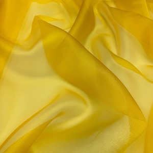 Yellow Organza Fabric by the Yard, Yellow Crystal Organza Fabric ...