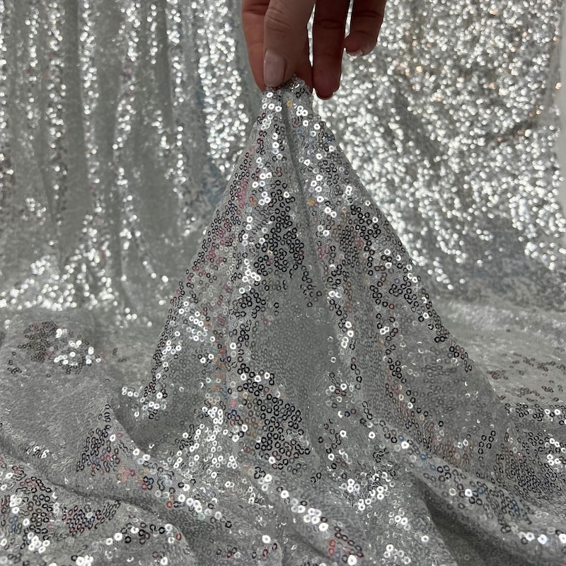 Silver Sequin Linen - Etsy