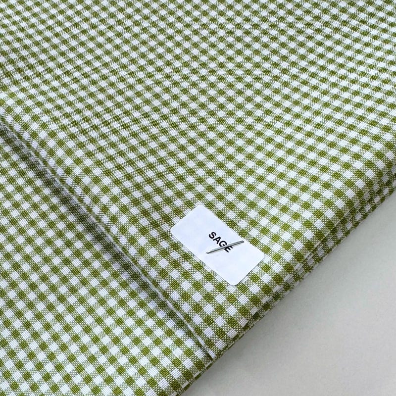 Green Gingham Fabric - Etsy