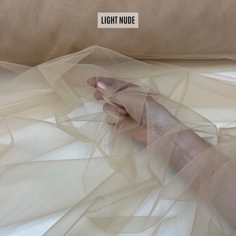Skin Tone Tulle Fabric by the Yard, Soft and Matte Italian Tulle 63 ...