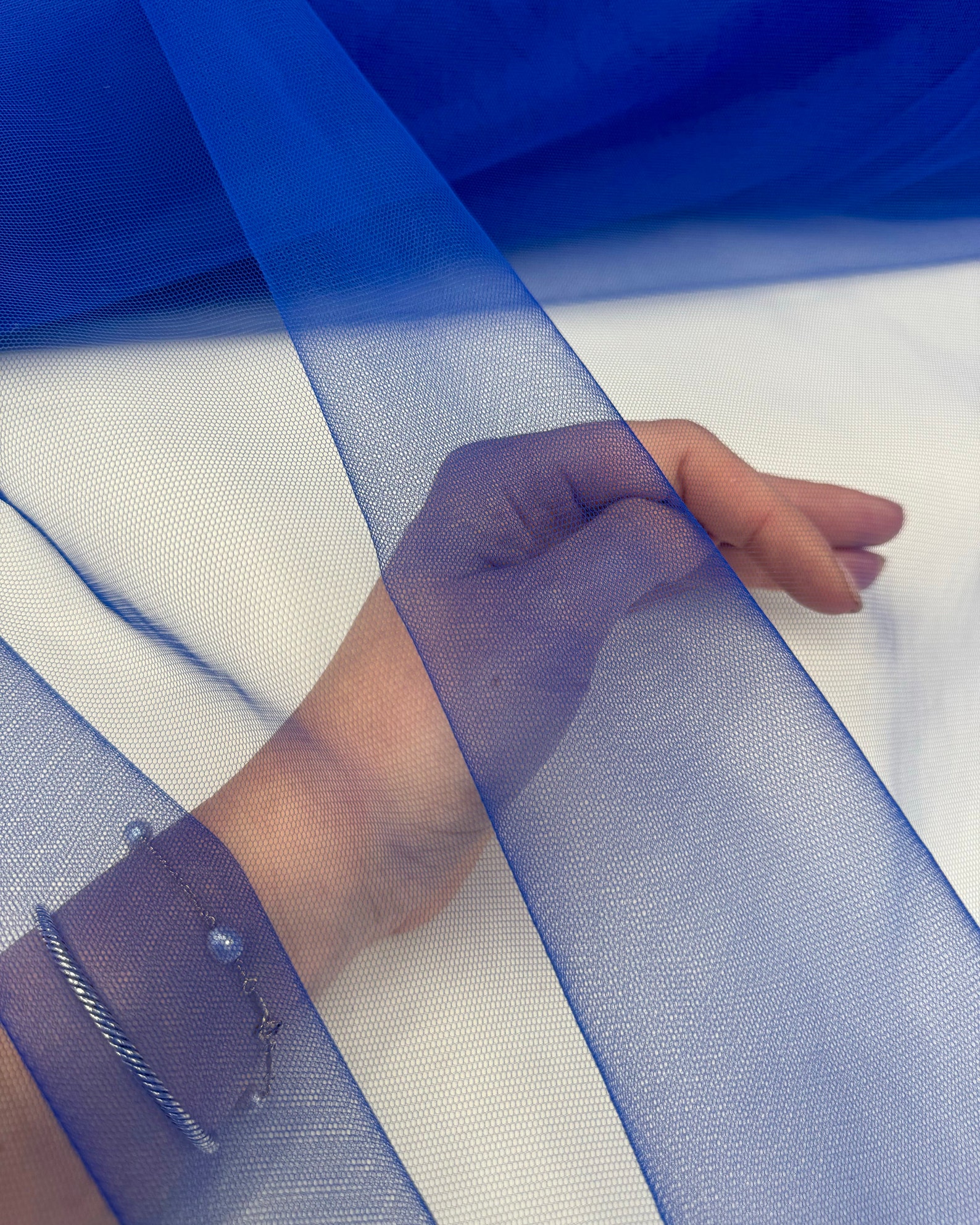 Royal Blue Tulle Fabric by the Yard, Extra Soft and Matte Italian Tulle ...