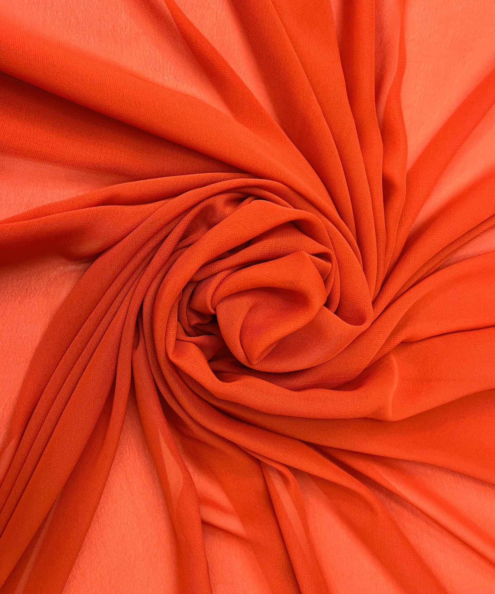 Burnt Orange Chiffon Fabric by the Yard, Burnt Orange Silky Chiffon ...