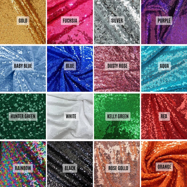 Iridescent Sequins on Mesh, 3mm Sequin Fabric by the Yard, 54 Wide ...