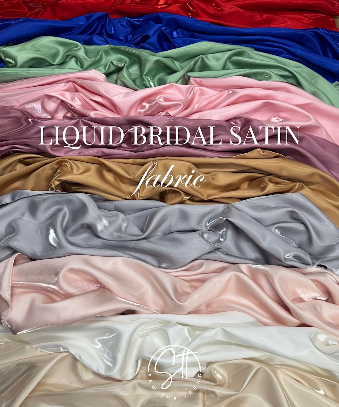 Liquid Satin Fabric by the Yard, Crystal Reflective Satin Fabric, Ultra ...