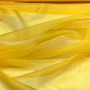 Yellow Organza Fabric by the Yard, Yellow Crystal Organza Fabric ...