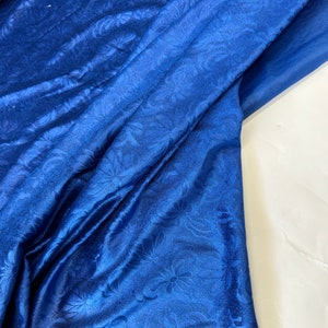 Royal Blue Velvet Fabric, Stretch Floral Velvet Fabric by the Yard ...