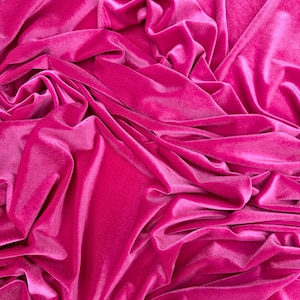 Hot Pink Velvet Fabric, Fuchsia Stretch Velvet Fabric by the Yard ...