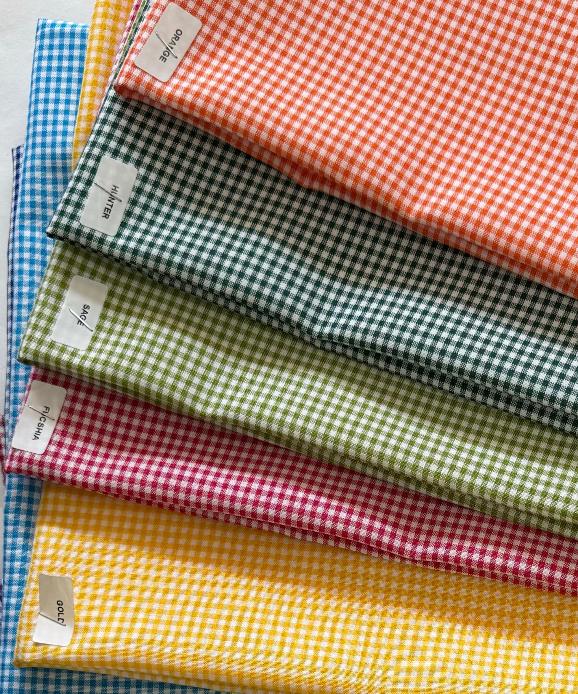 Hunter Green Gingham Checked Fabric by Yard 1/8” Inch Poly Cotton ...