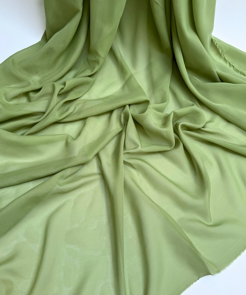 Sage Green Chiffon Fabric by the Yard, High Quality Sage Green Sheer ...