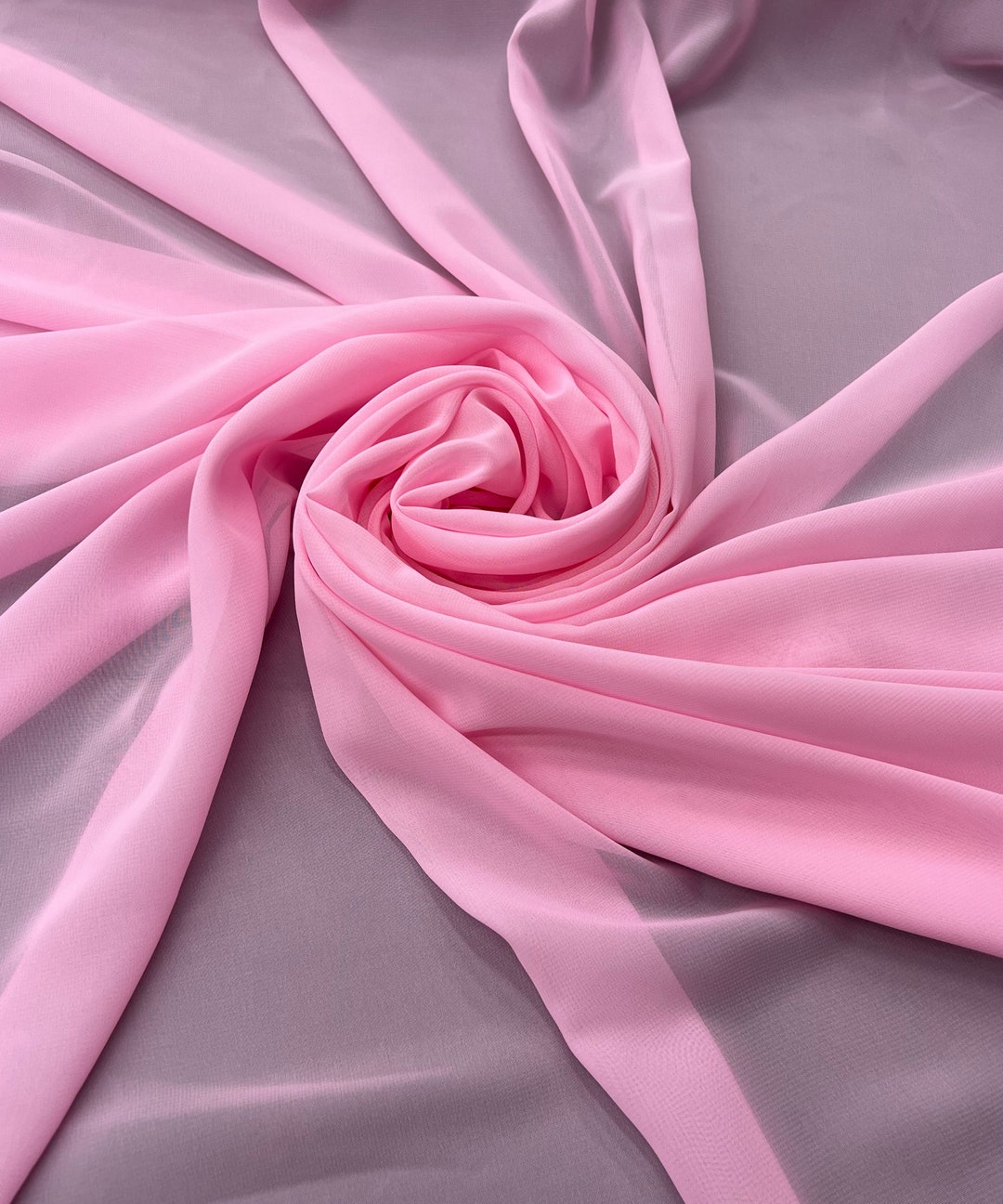 Light Pink Chiffon Fabric by the Yard, Baby Pink Silky Chiffon Fabric ...