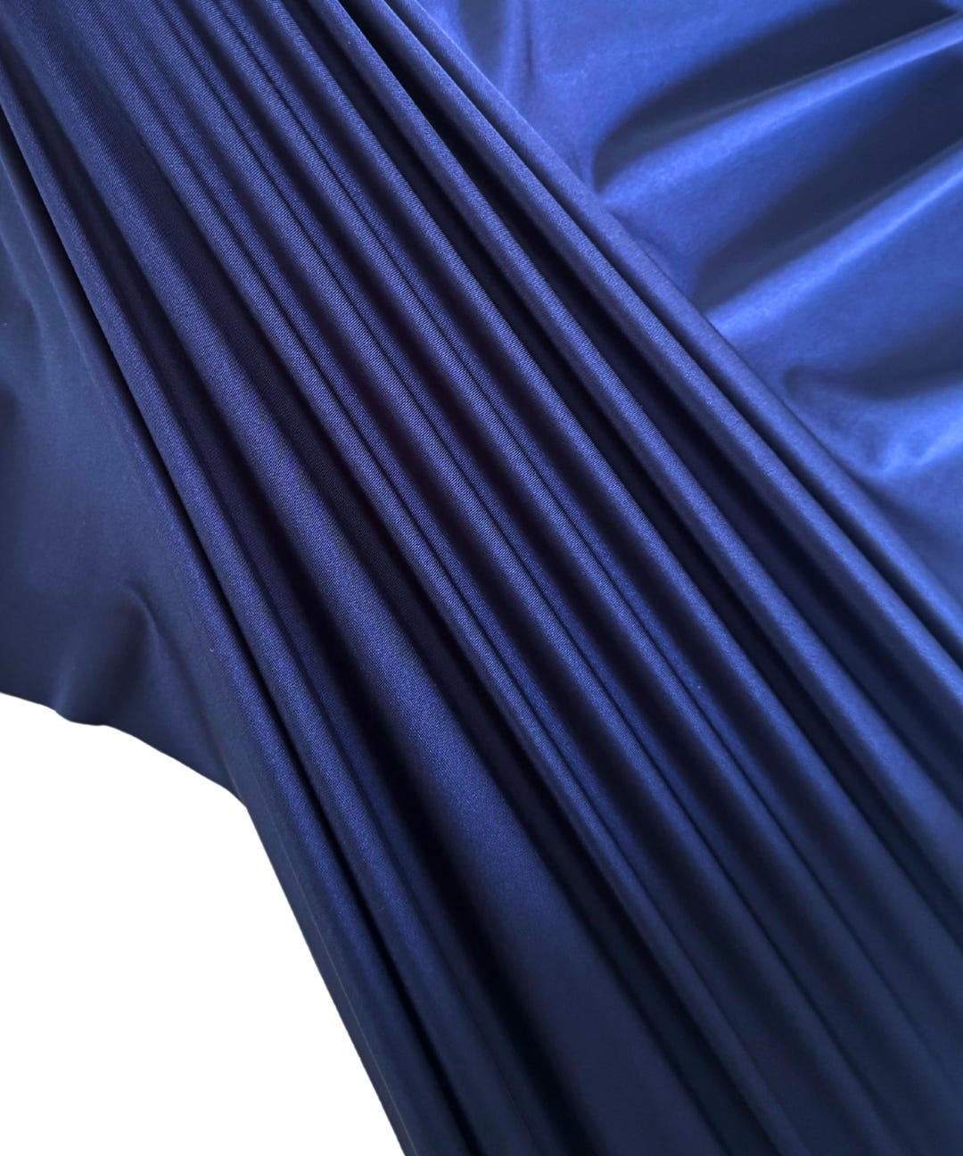 Navy Blue Shiny Milliskin Nylon Spandex Fabric by the Yard, Premium ...