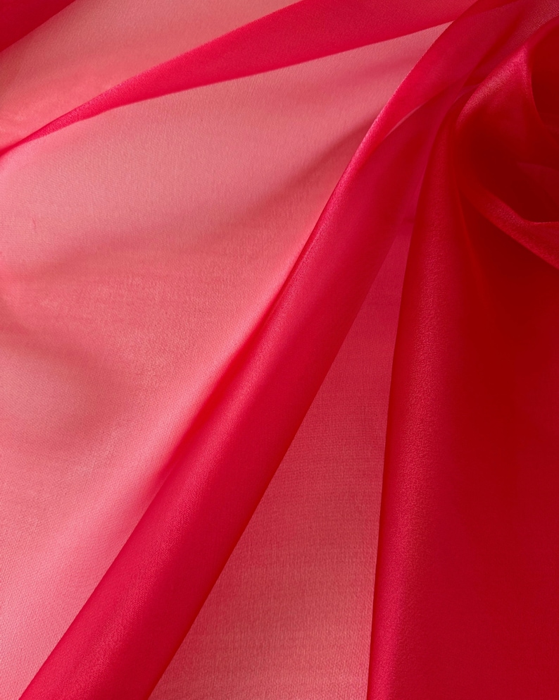 Red Organza Fabric by the Yard, Red Sparkle Crystal Organza Fabric, Red ...