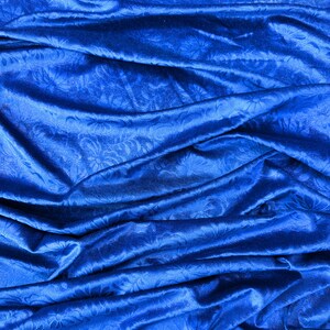 Royal Blue Velvet Fabric, Stretch Floral Velvet Fabric by the Yard ...
