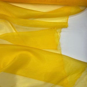Yellow Organza Fabric by the Yard, Yellow Crystal Organza Fabric ...