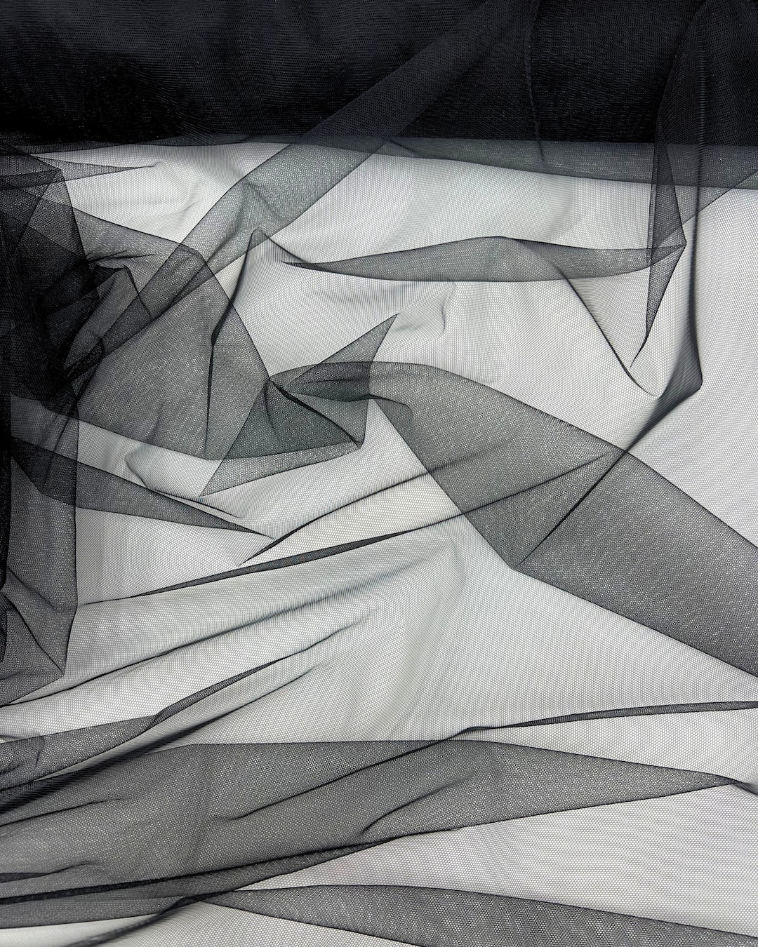 Black Tulle Fabric by the Yard, Extra Soft and Matte Italian Tulle 63 ...