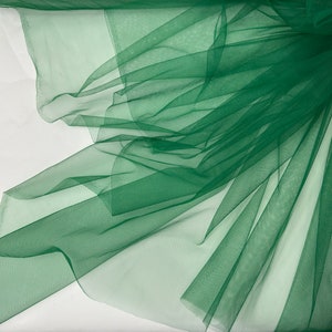 Green Tulle Fabric by the Yard, Extra Soft and Matte Italian Tulle 63 ...