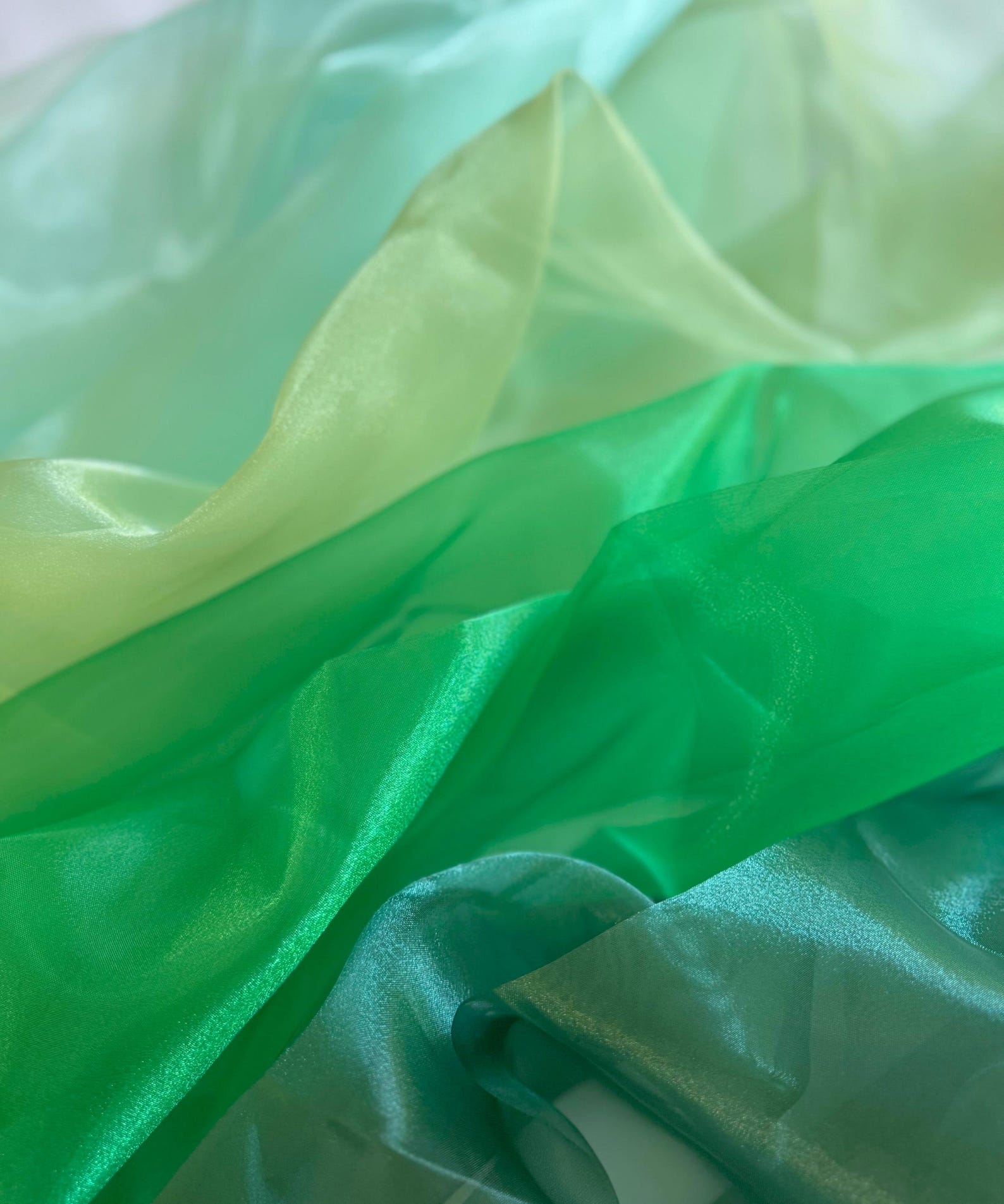 Green Sheer Organza Fabric by Yard, Soft Green Tulle, 60" Wide Premium ...