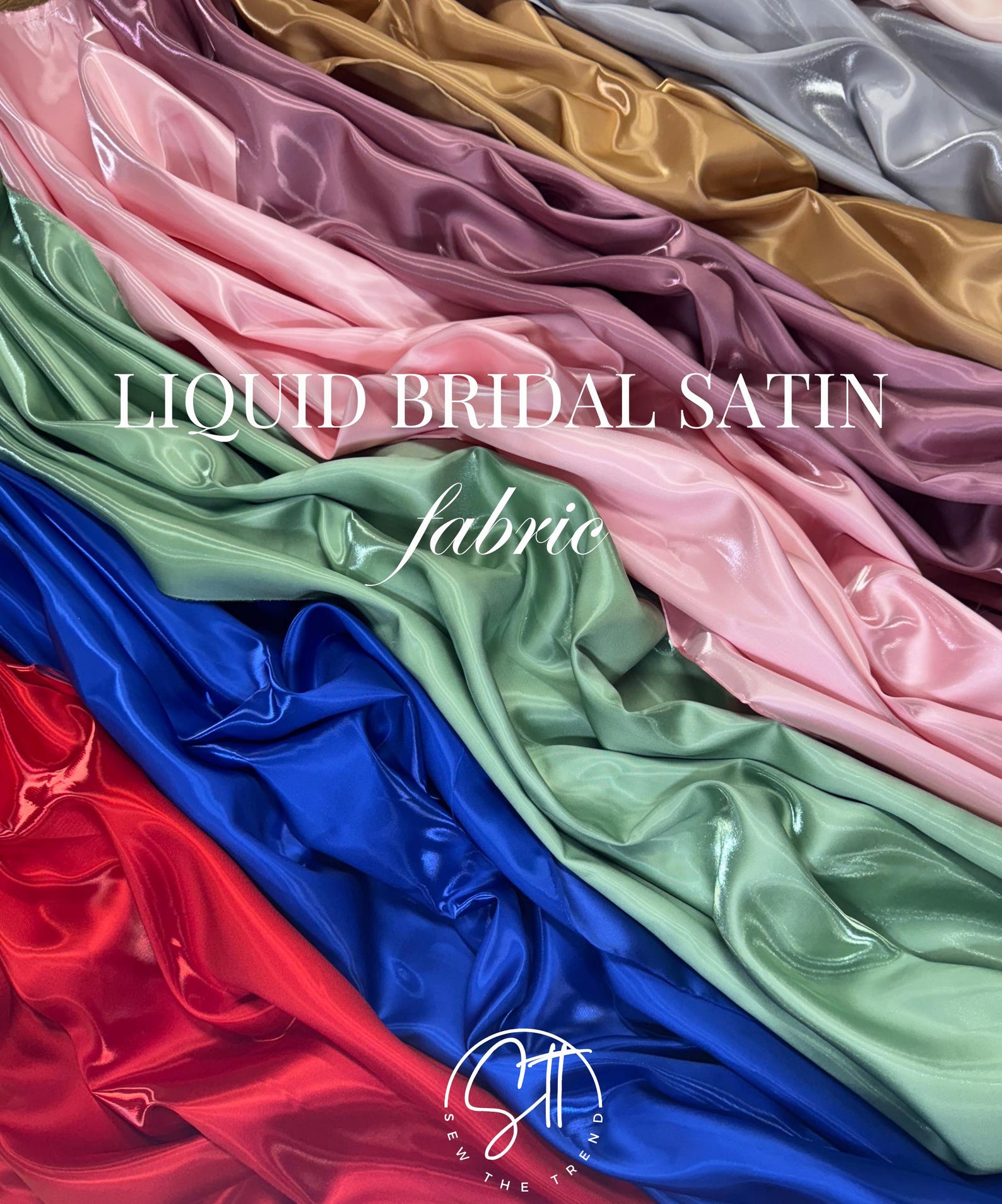 Liquid Satin Fabric by the Yard, Crystal Reflective Satin Fabric, Ultra ...