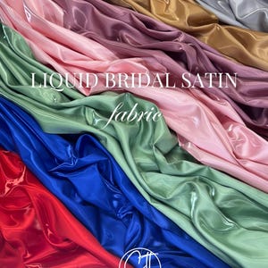 Liquid Satin Fabric by the Yard, Crystal Reflective Satin Fabric, Ultra ...