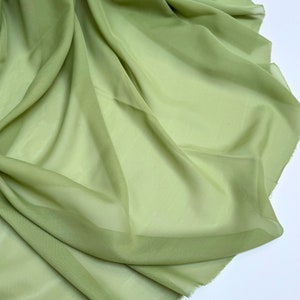 Sage Green Chiffon Fabric by the Yard, High Quality Sage Green Sheer ...