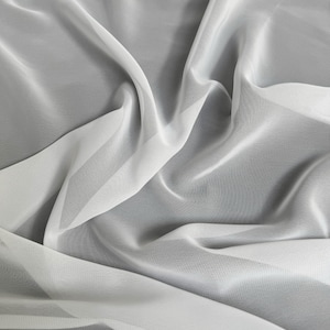 White Chiffon Fabric by the Yard, Premium Quality White Sheer Chiffon ...