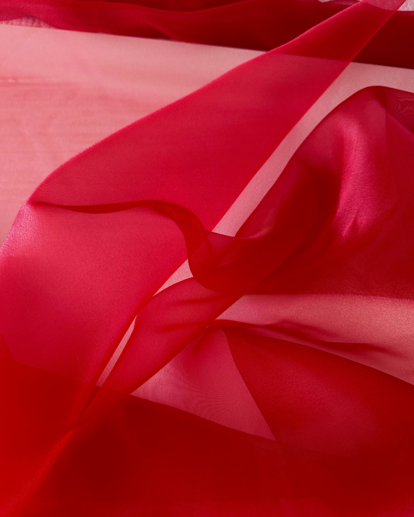 Red Organza Fabric by the Yard, Red Sparkle Crystal Organza Fabric, Red ...