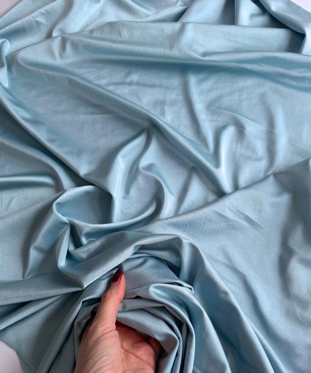 Dusty Blue Milliskin Nylon Spandex Fabric by the Yard, Premium Quality ...