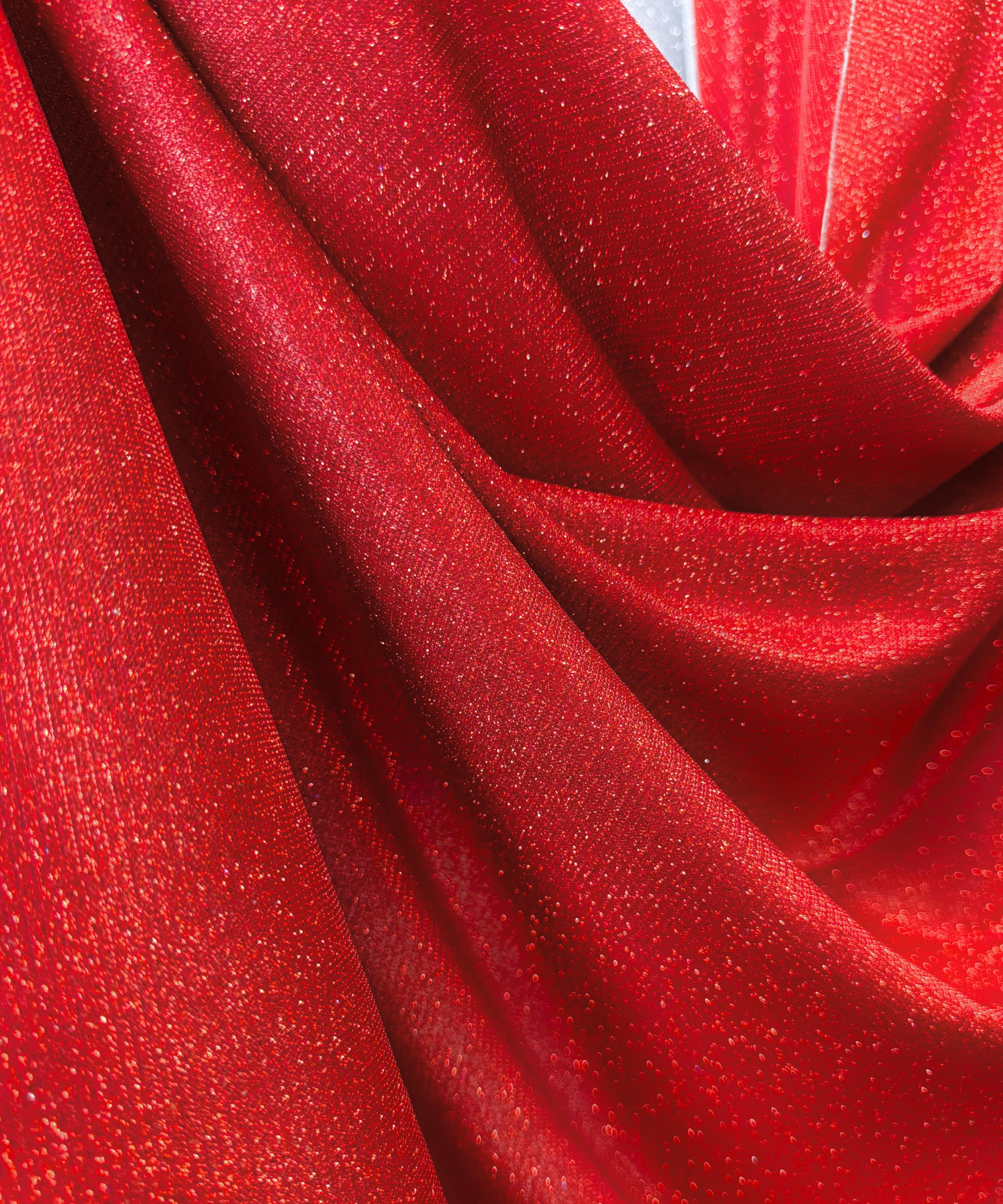 Red Lurex Glitter Fabric, Red Glitter Spandex Knit Fabric by the Yard ...