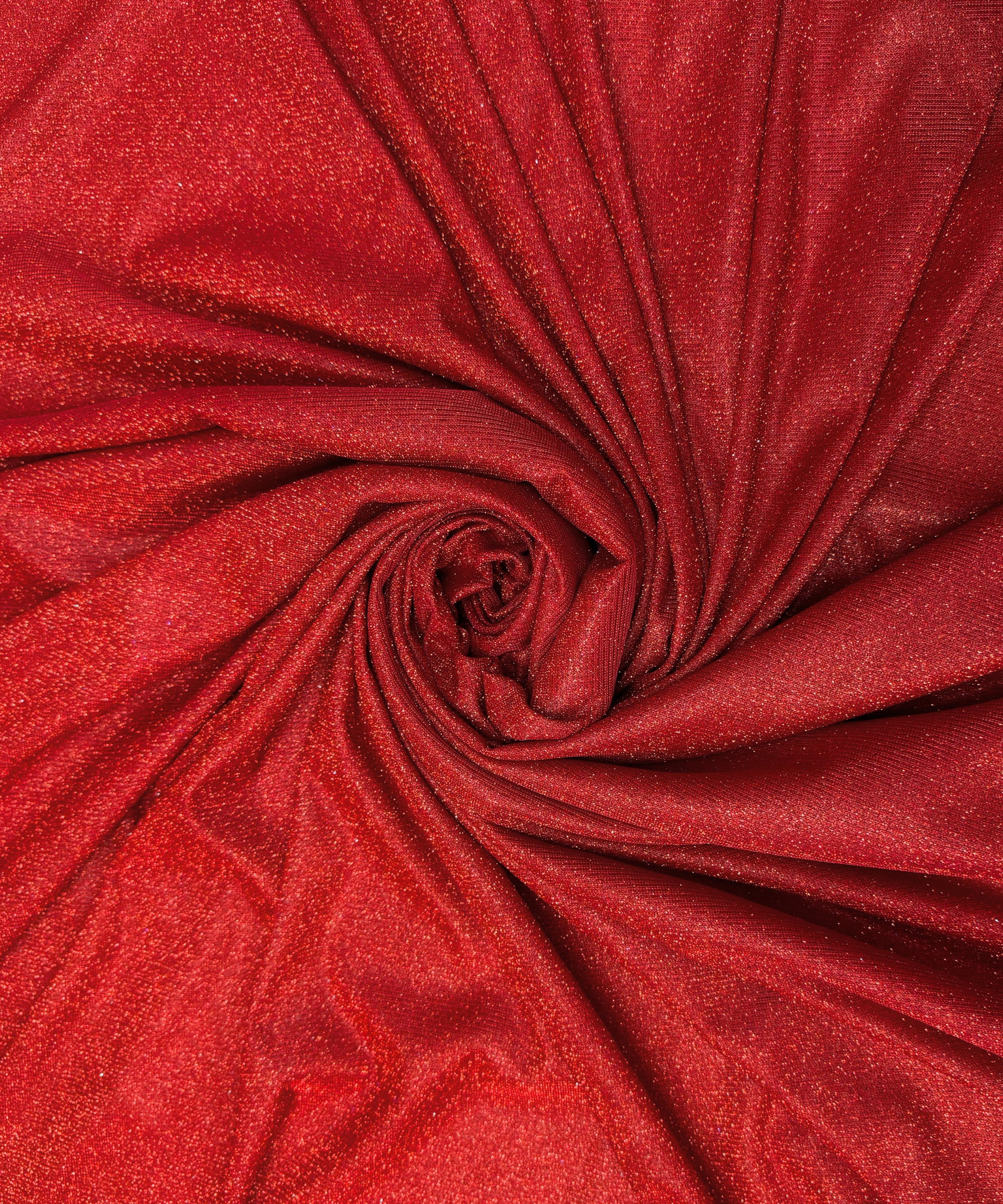 Red Lurex Glitter Fabric, Red Glitter Spandex Knit Fabric by the Yard ...
