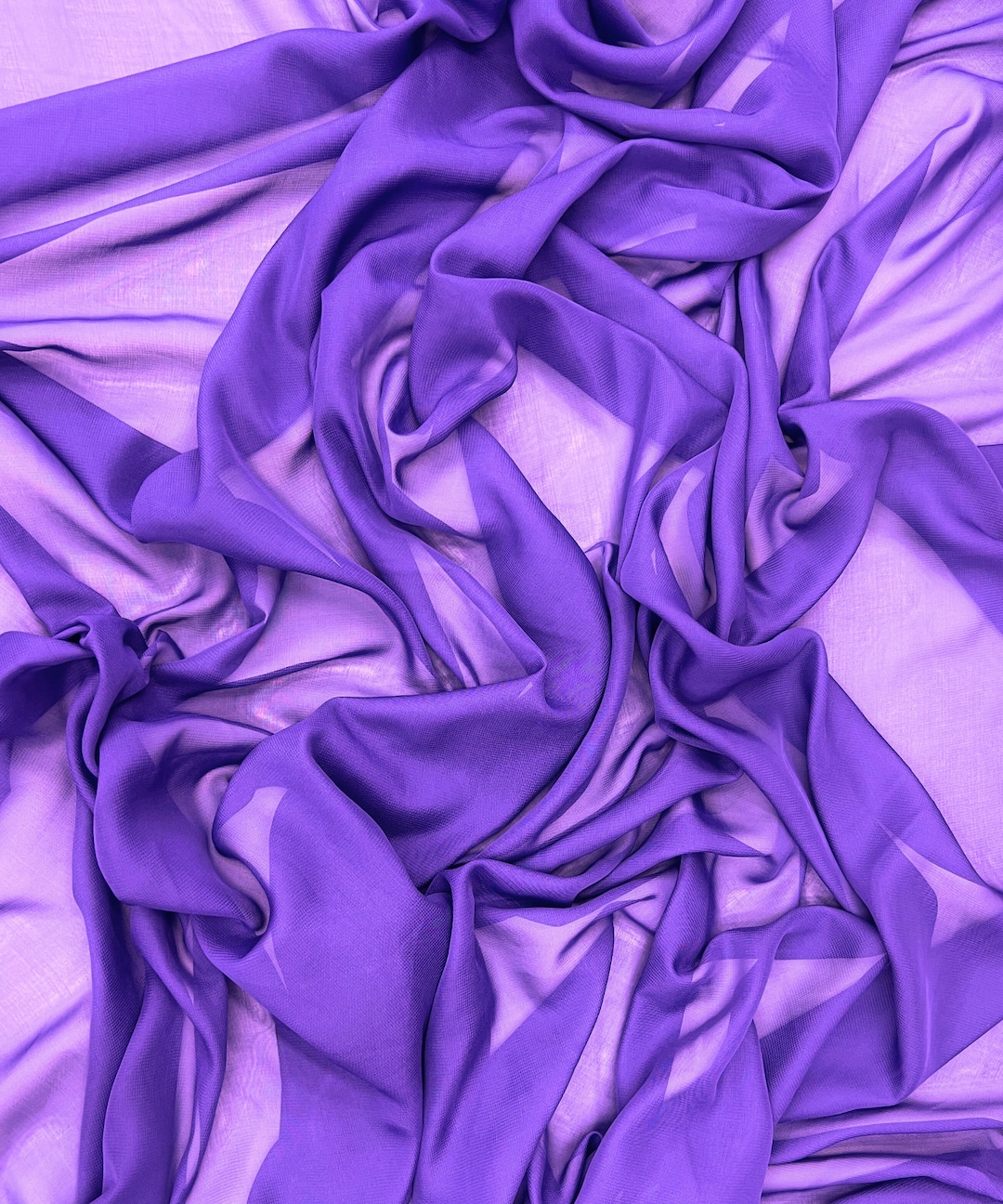 Purple Chiffon Fabric by the Yard, Purple Silky Chiffon Fabric, High ...