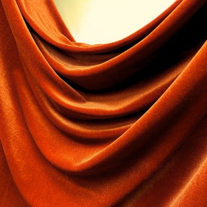 Burnt Orange Velvet Fabric, Stretch Velvet Fabric by the Yard, 4 Way ...