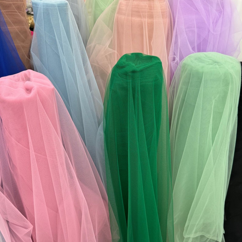 Bridal Tulle Fabric by the Yard, Soft and Stretch Tulle Mesh Fabric 63 ...