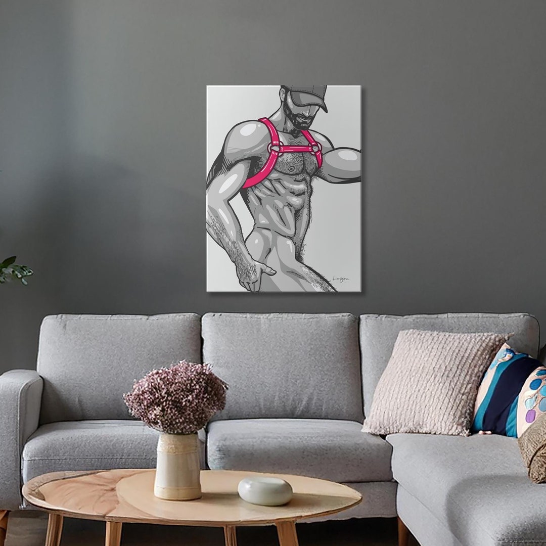 Harness II / Fuchsia Queer Art Print, Unframed Colorful LGBTQ Wall ...