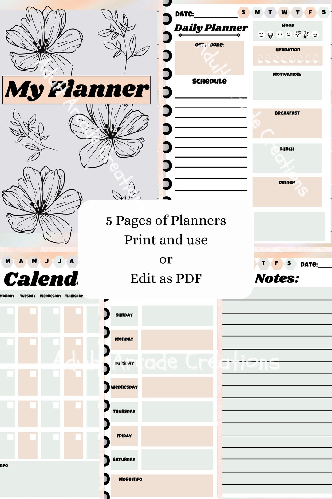 My Planner Template - Etsy