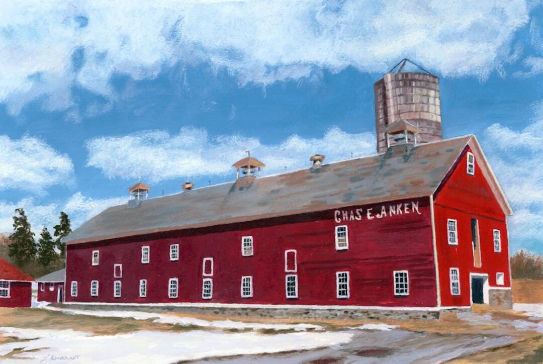 Anken's Barn Landscape Farm Winter Scene Giclee Reproduction 11 X 16 - Etsy