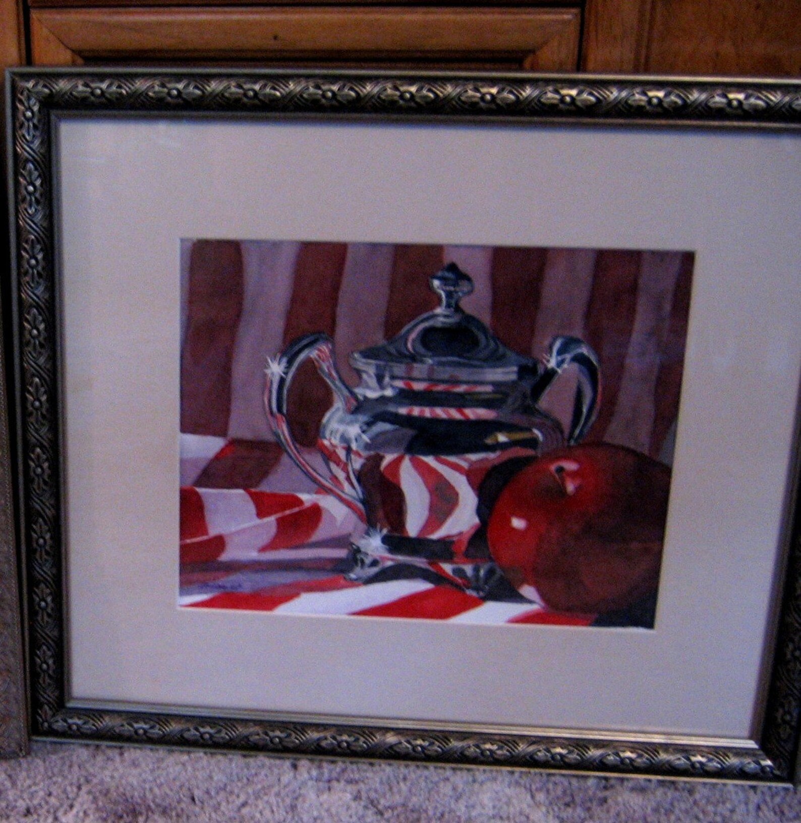 Silver and Red Still Life Tablescape Reflections 8 X 10 Giclee ...