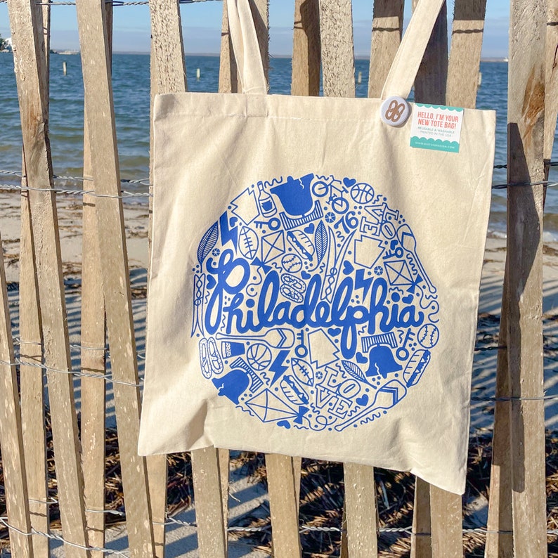 Philadelphia Pennsylvania Tote Bag, Philly Things Bag, Philadelphia ...