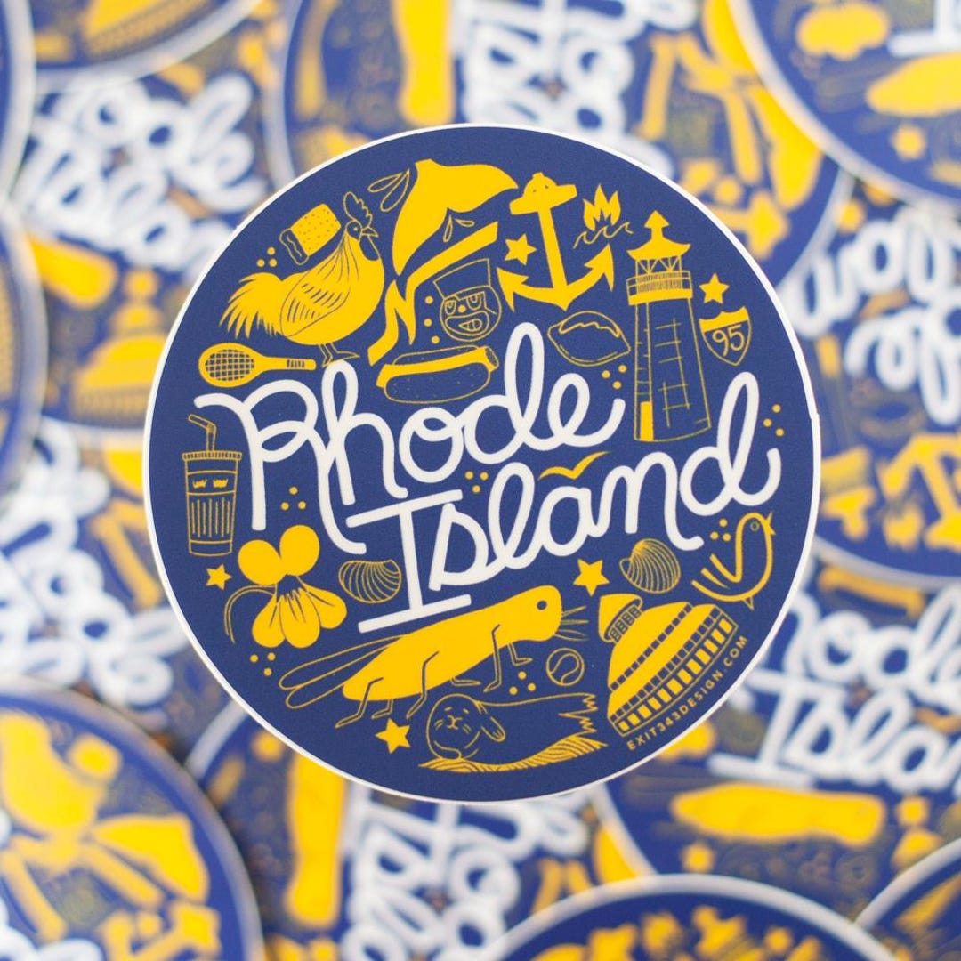 Rhode Island Sticker, Rhode Island Icons Vinyl Sticker, Providence ...