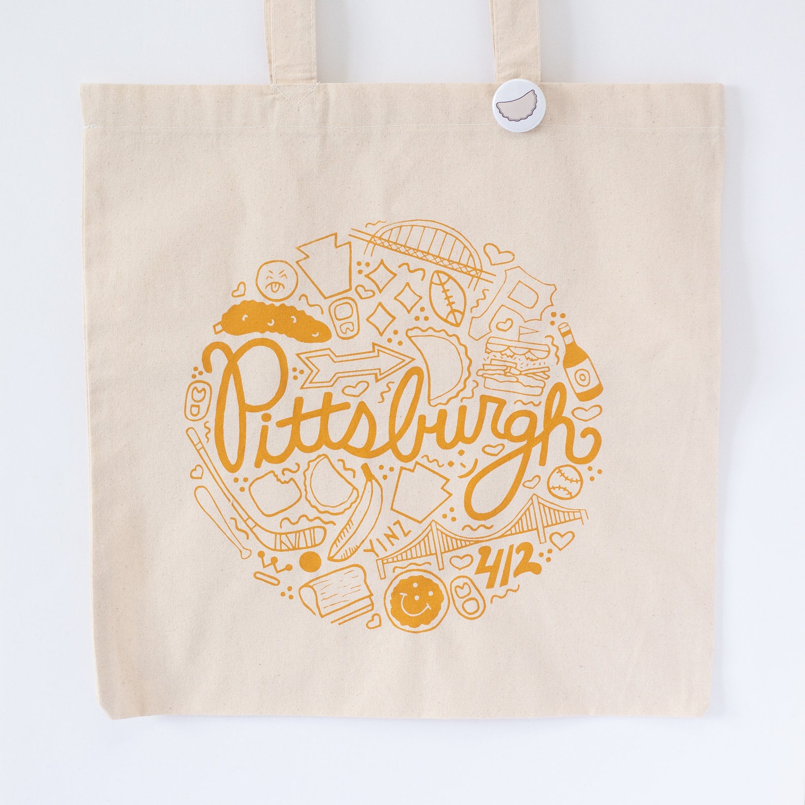 Pittsburgh Tote Bag, Pittsburgh Icons Gift, Pittsburgh Pennsylvania ...