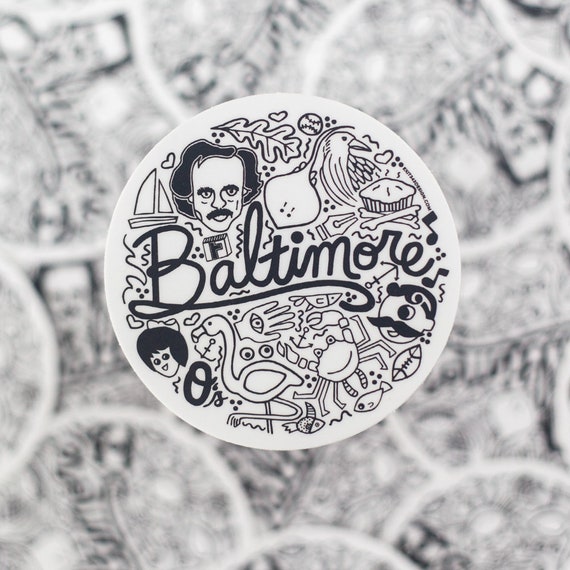 Baltimore Sticker Baltimore Icons Vinyl Sticker Charm City - Etsy