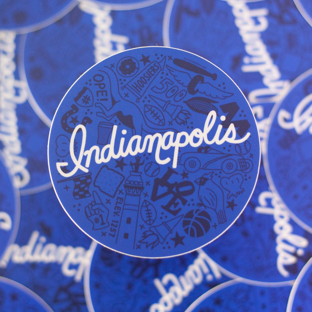 Indianapolis Sticker, Indianapolis Icons Vinyl Sticker, Indiana Sticker ...