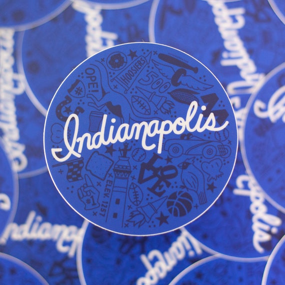 Indianapolis Sticker Indianapolis Icons Vinyl Sticker - Etsy