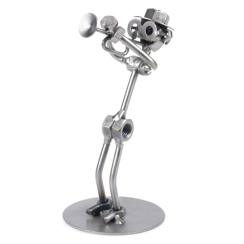 Nuts and Bolts Sculpture Trumpet Player - Handmade Metal Ornament ...