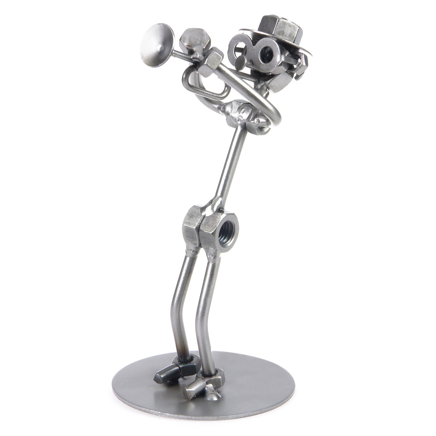 Nuts and Bolts Sculpture Trumpet Player - Handmade Metal Ornament ...