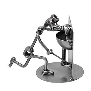 Nuts and Bolts Sculpture Plumber - Handmade Metal Ornament Figurine ...