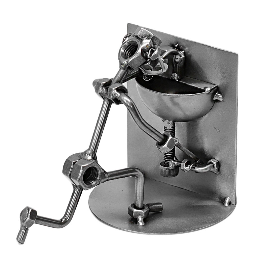 Nuts and Bolts Sculpture Plumber - Handmade Metal Ornament Figurine ...