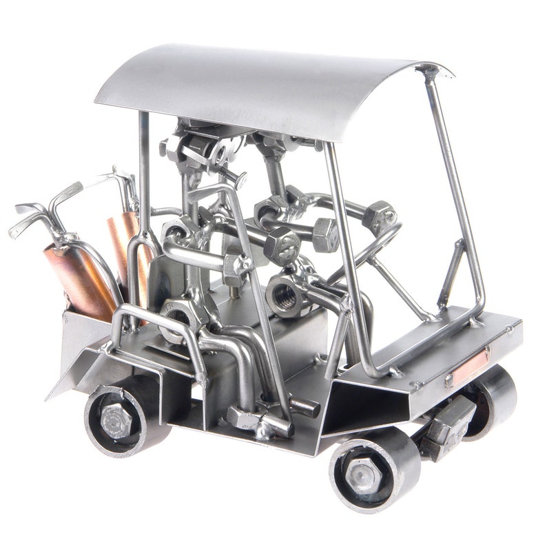 Nuts and Bolts Sculpture Golf Caddy Buggy Golfcart - Handmade Metal ...